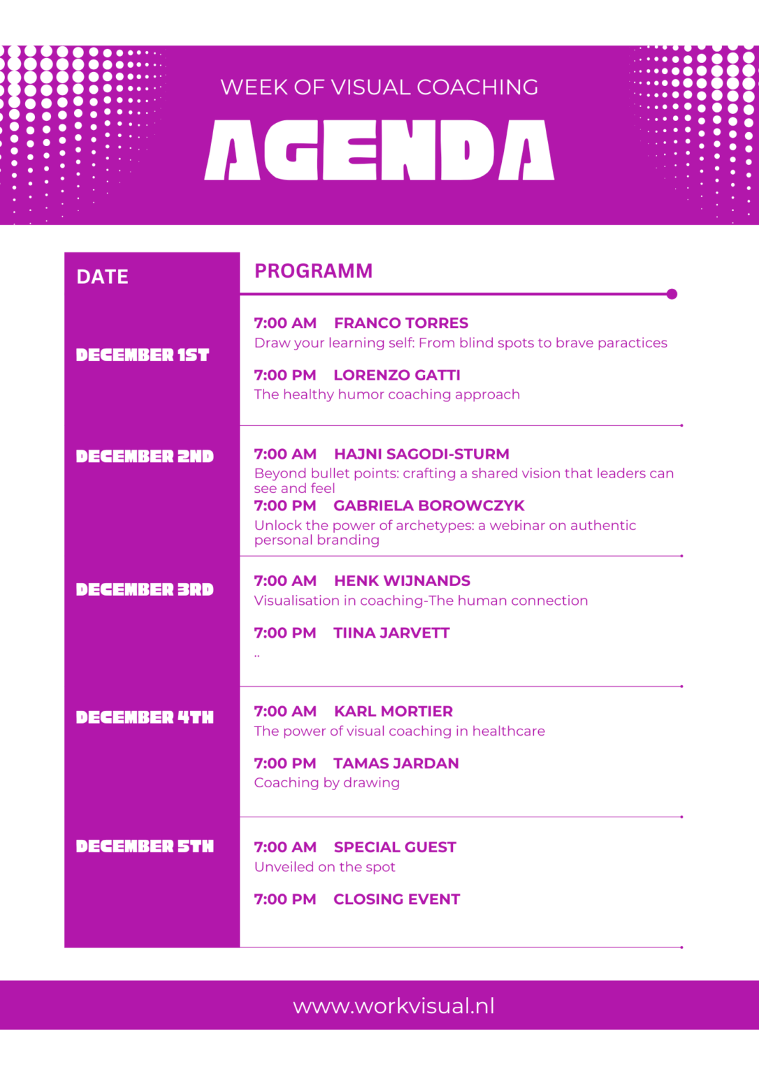 Agenda – The Visual Communication Company